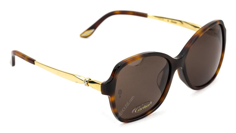 CARTIER Trinity Tortoiseshell Composite Women's Sunglasses T8201068 ...