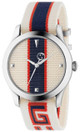 GUCCI G-Timeless 38MM White/Red/Blue Dial Nylon Men's Watch YA1264071 ...