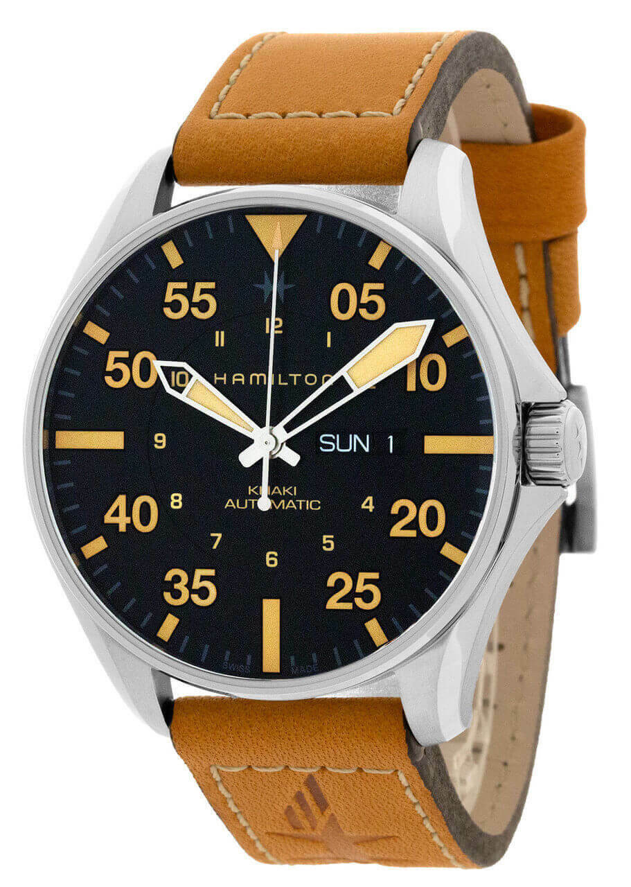 Hamilton Khaki Pilot 46mm Black Dial Automatic Men's Watch H64725531 ...