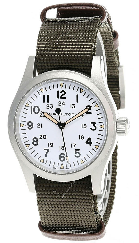 HAMILTON Khaki Field 38MM Mechanical White Dial Men's Watch H69439411 ...