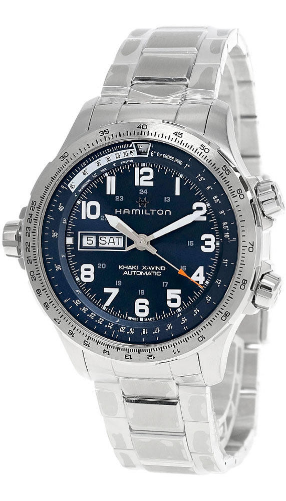 HAMILTON Khaki Aviation X-Wind 45MM AUTO BLU Dial Men's Watch H77765141 ...
