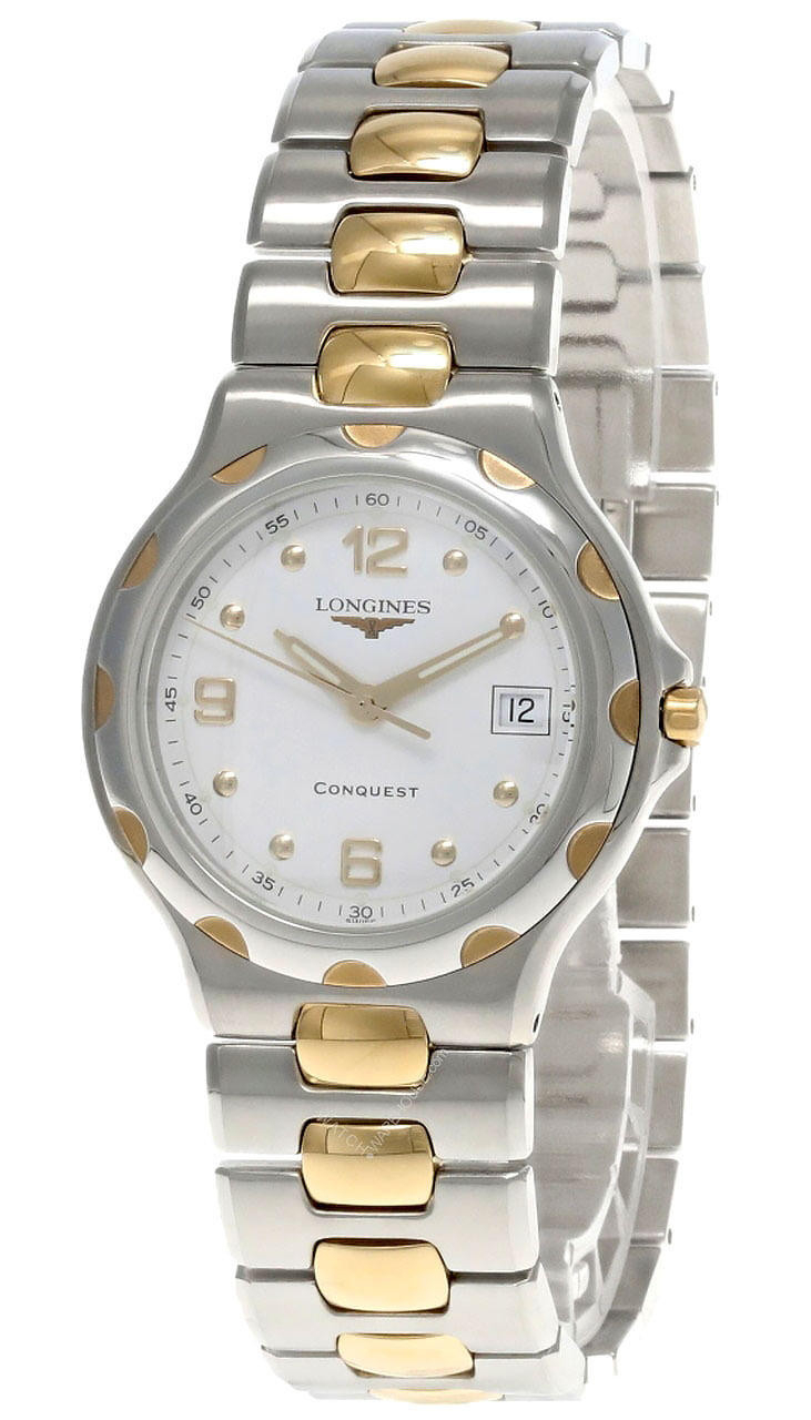 LONGINES Conquest SS White Dial Date Two-Tone Men's Watch L1.631.3.16.6 ...
