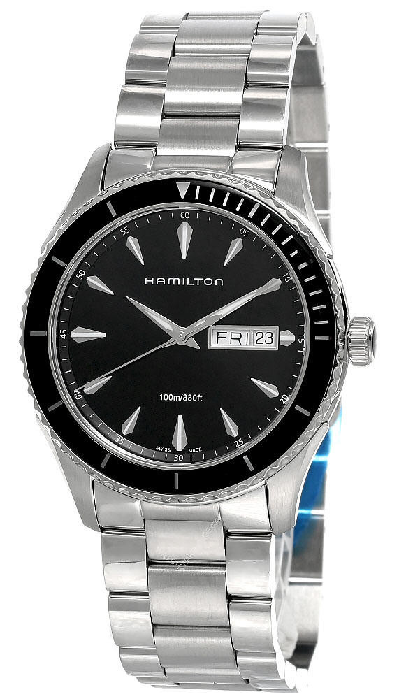 HAMILTON Seaview 42MM Quartz S-Steel Black Dial Men's Watch H37511131 ...