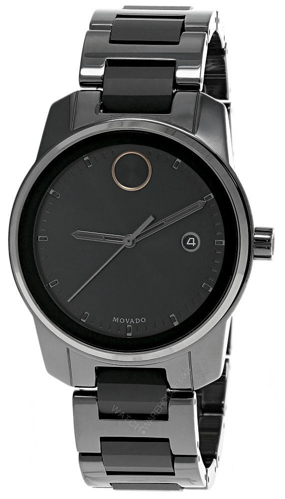 MOVADO Bold Verso 42MM SS Black Dial Ceramic Men's Watch 3600727 | Fast ...