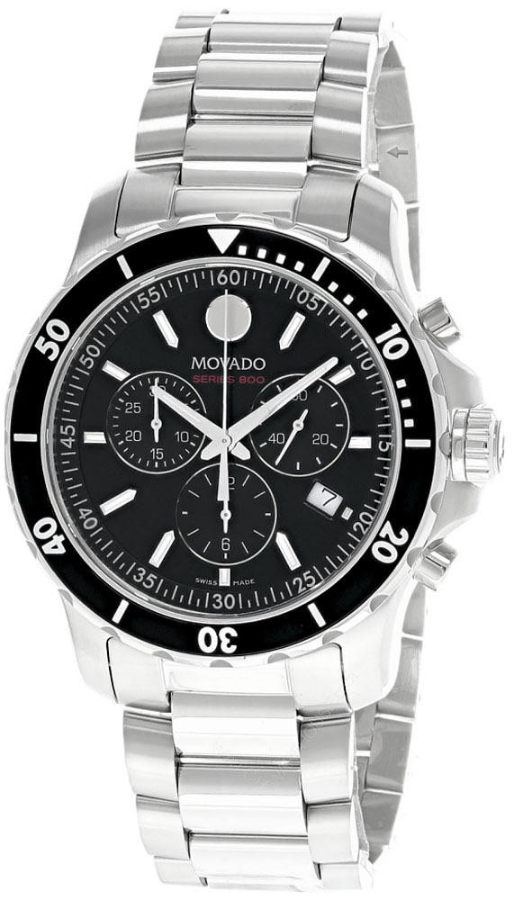 MOVADO Series 800 CHRONO 42MM S-Steel Black Dial Men's Watch 2600142 ...