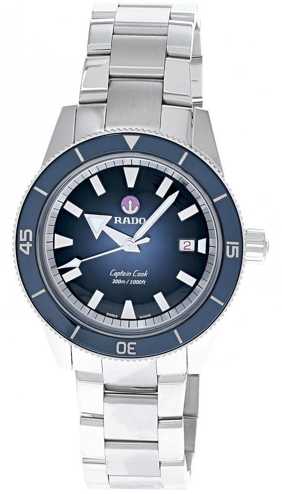 RADO Captain Cook AUTO 42MM S-Steel Blue Dial Men's Watch R32105203 ...