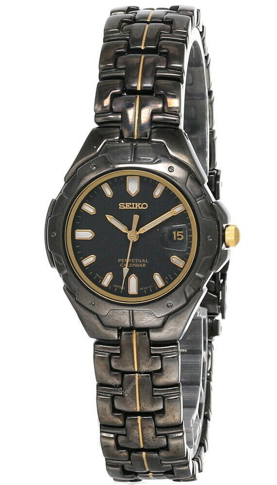 SEIKO Black Dial 2-Tone Stainless Steel Women's Watch SWD051 | Fast ...