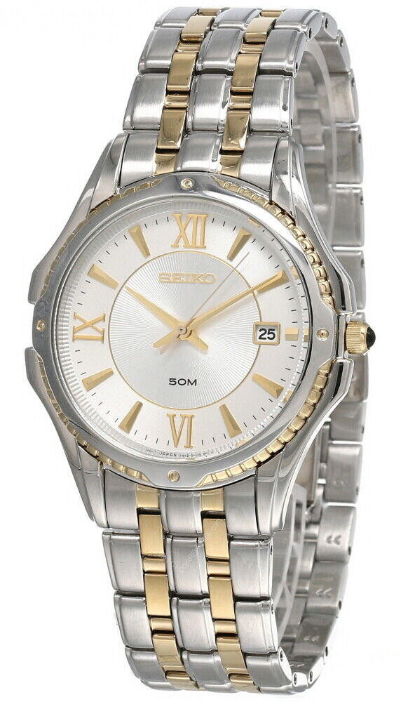 Seiko Silver Dial 2-Tone S-Steel Men's Watch SGEE94 | Fast & Free US ...