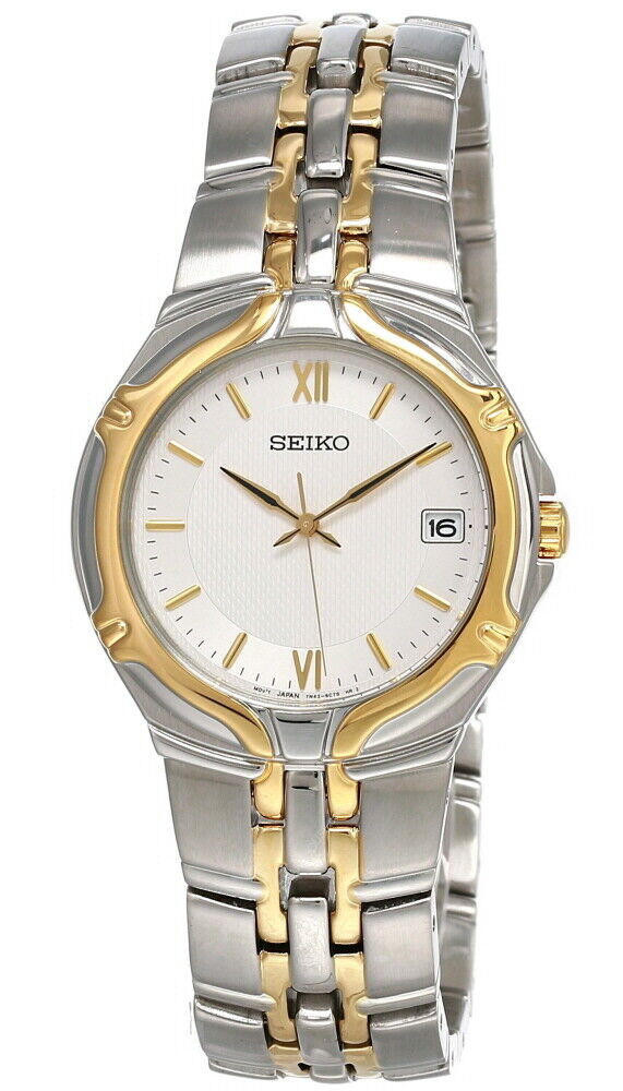 Seiko Silver Dial 36MM Two-tone SS Men's Watch SGEB58 | Fast & Free US ...