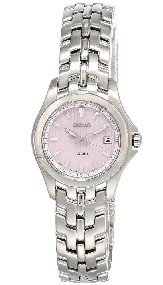 Seiko Pink Dial 26.5MM Quartz S-Steel Bracelet Women's Watch SXDB87 ...