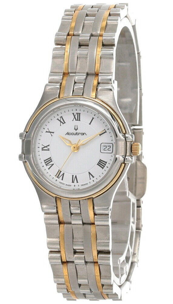 New Bulova Accutron White Dial Two-tone SS Women's Watch 28M08 | Fast ...