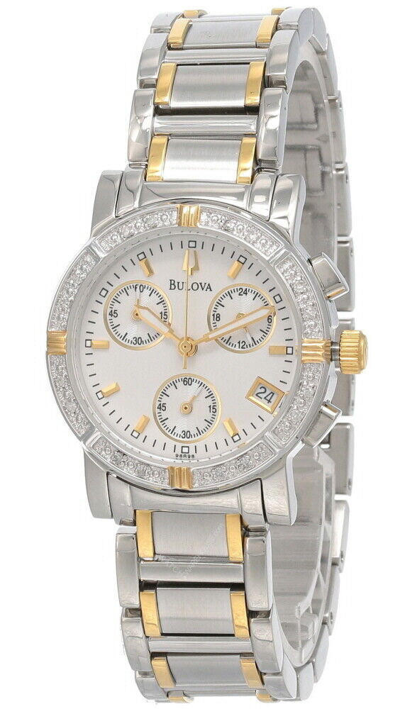 New Bulova White Dial 30MM 2-Tone SS Women's Watch 98R98 | Fast & Free ...