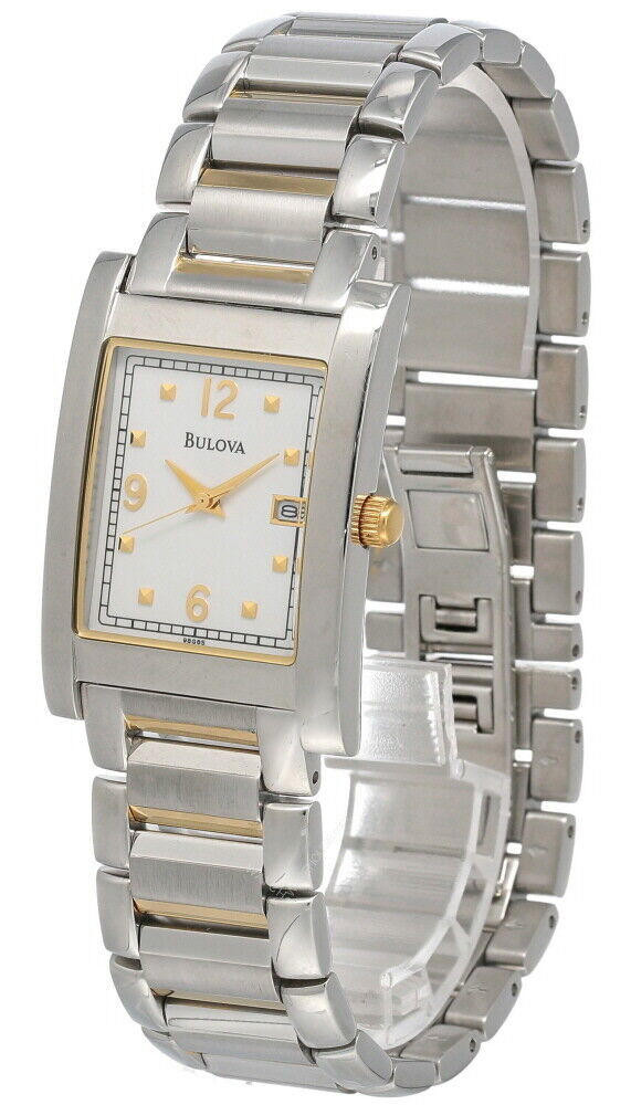 New Bulova White Dial 2-Tone SS Men's Watch 98G85 | Fast & Free US ...