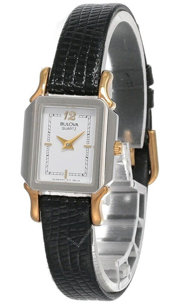Bulova White Dial LTHR Strap Women's Watch 98L30 | Fast & Free US ...