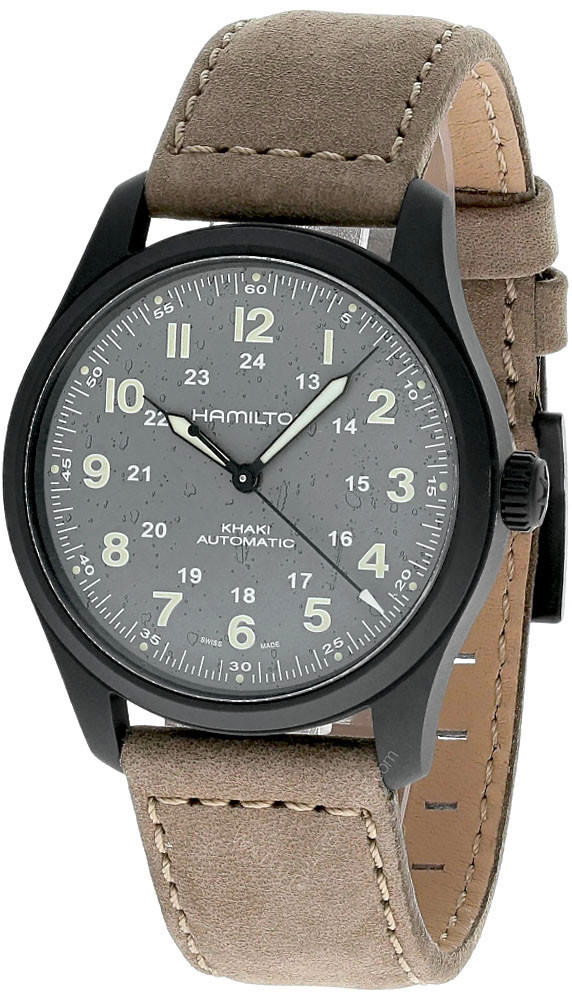HAMILTON Khaki Field Titanium AUTO 38MM Gray Dial Men's Watch H70215880 ...