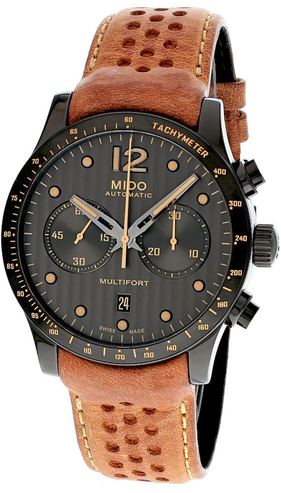 MIDO Multifort AUTO CHRONO 44MM Leather Men's Watch M025.627.36.061.10 ...