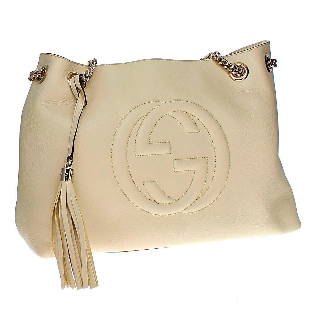 GUCCI Soho Leather With Tassle White Shoulder Bag 536196 A7M0G 9522 | Fast & Free US Shipping ...