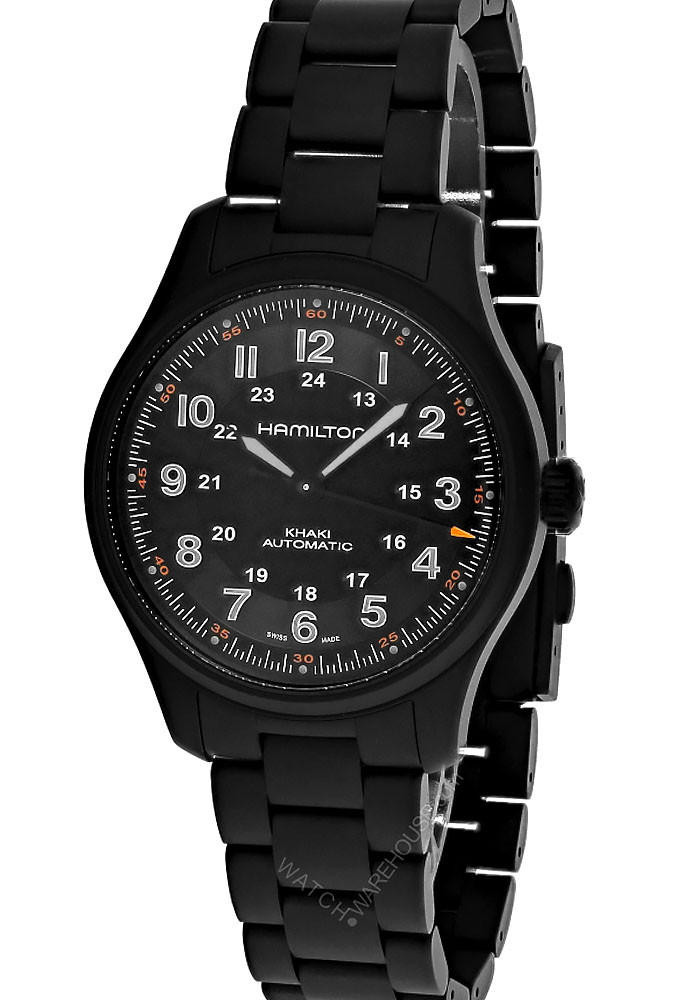 HAMILTON Khaki Field AUTO 42MM Black PVD Titanium Men's Watch H70665130 ...