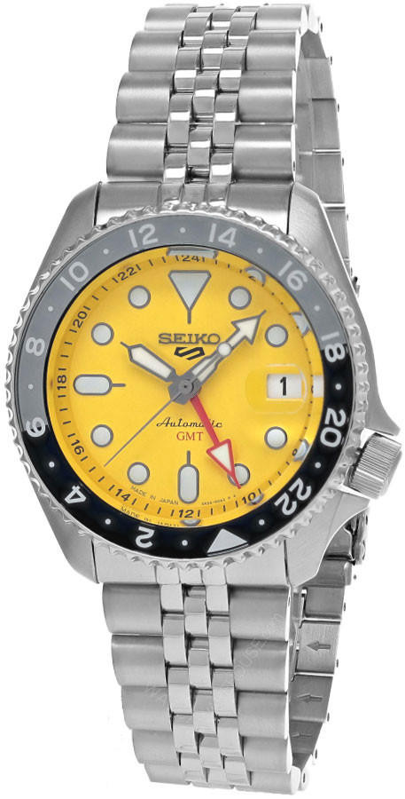 SEIKO 5 Sports SKX Sports Style GMT Series 42.5MM Yellow Dial Men's ...
