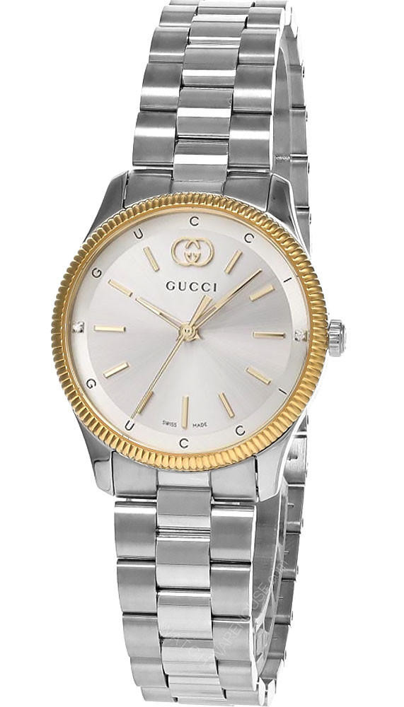 GUCCI G-Timeless 29MM SS Silver Dial Two-Tone Women's Watch YA1265063 ...