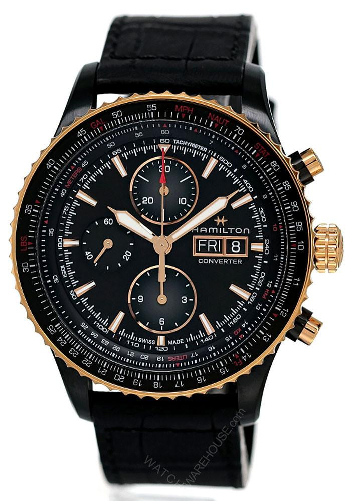 HAMILTON Khaki Aviation Automatic Chronograph 44MM Men's Watch ...
