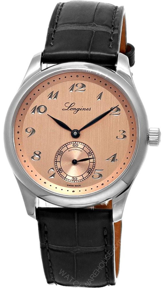 LONGINES Master Collection Automatic 38.5MM Salmon Dial Leather Men's ...