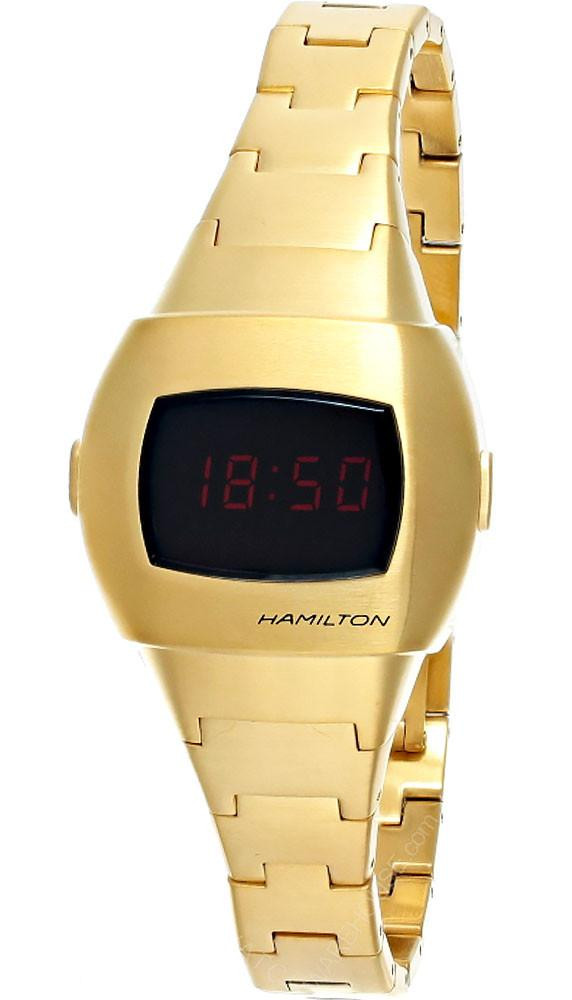 HAMILTON PSR Digital Quartz Gold Steel Women's Watch H52314130 | Fast ...