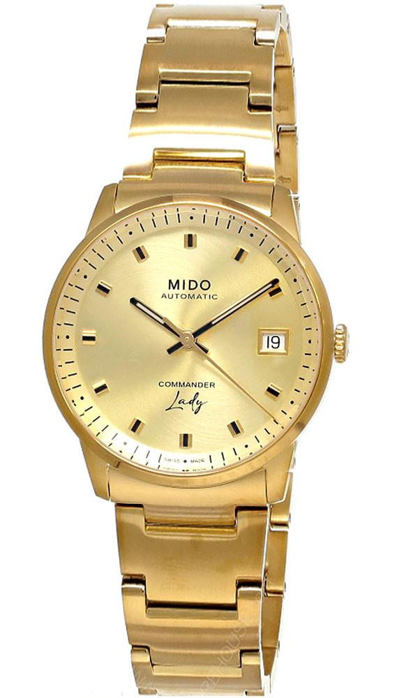 MIDO Commander Lady Automatic 35MM Yellow Gold PVD Women's Watch M021 ...