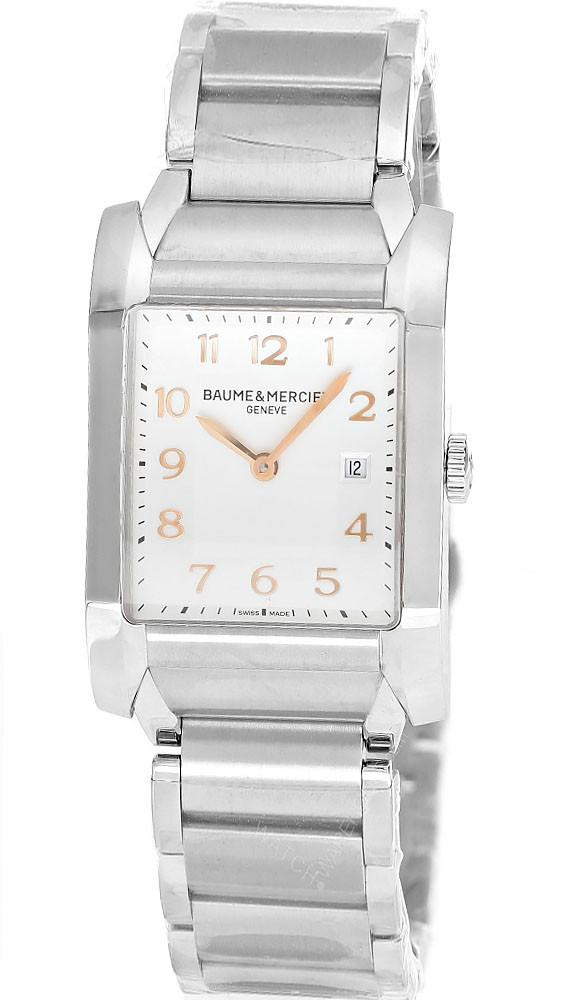 BAUME & MERCIER Hampton Quartz SS Silver Opaline Dial Women's Watch MOA10020 | Fast & Free US ...