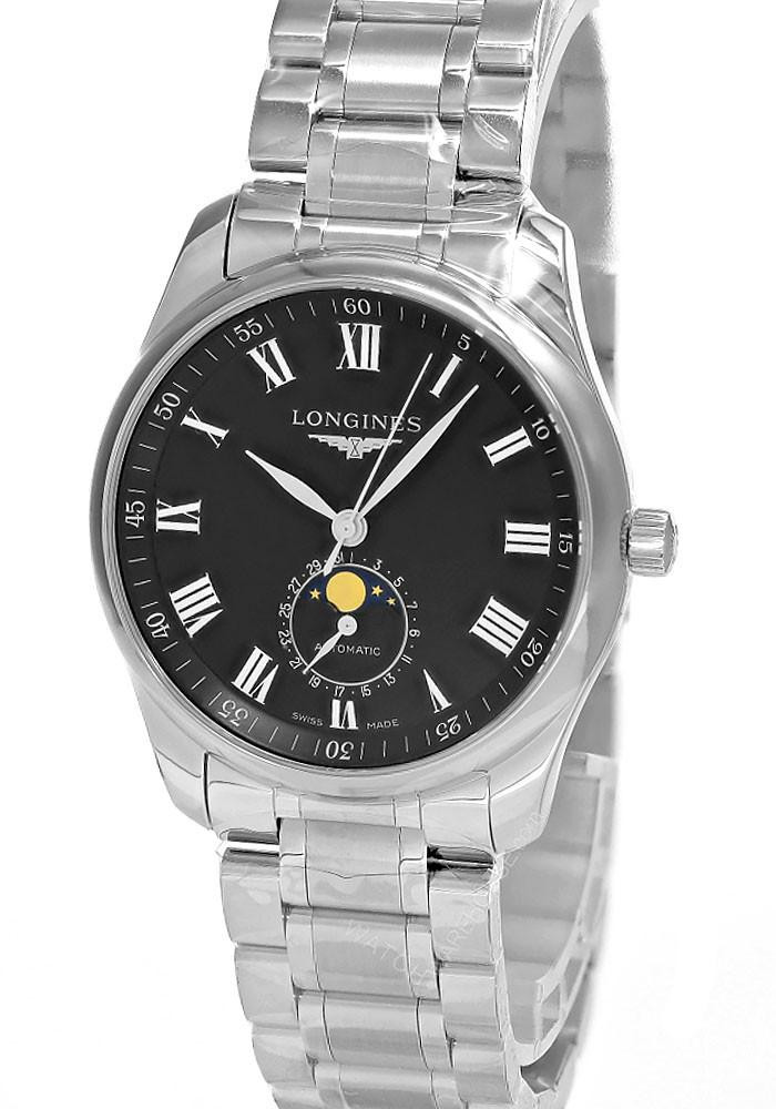LONGINES Master Collection Moonphase 40MM Black Dial Men's Watch L2.909 ...