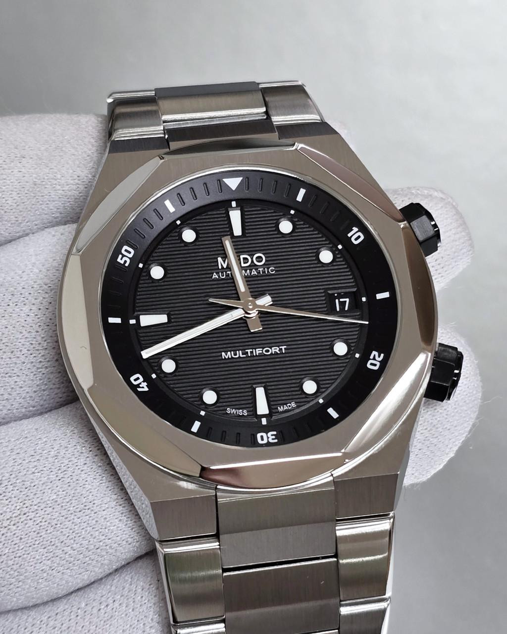 MIDO Multifort 8 Two Crowns Automatic 40 MM Black Dial Men's Watch M0475071105100 / M047.507.11 ...