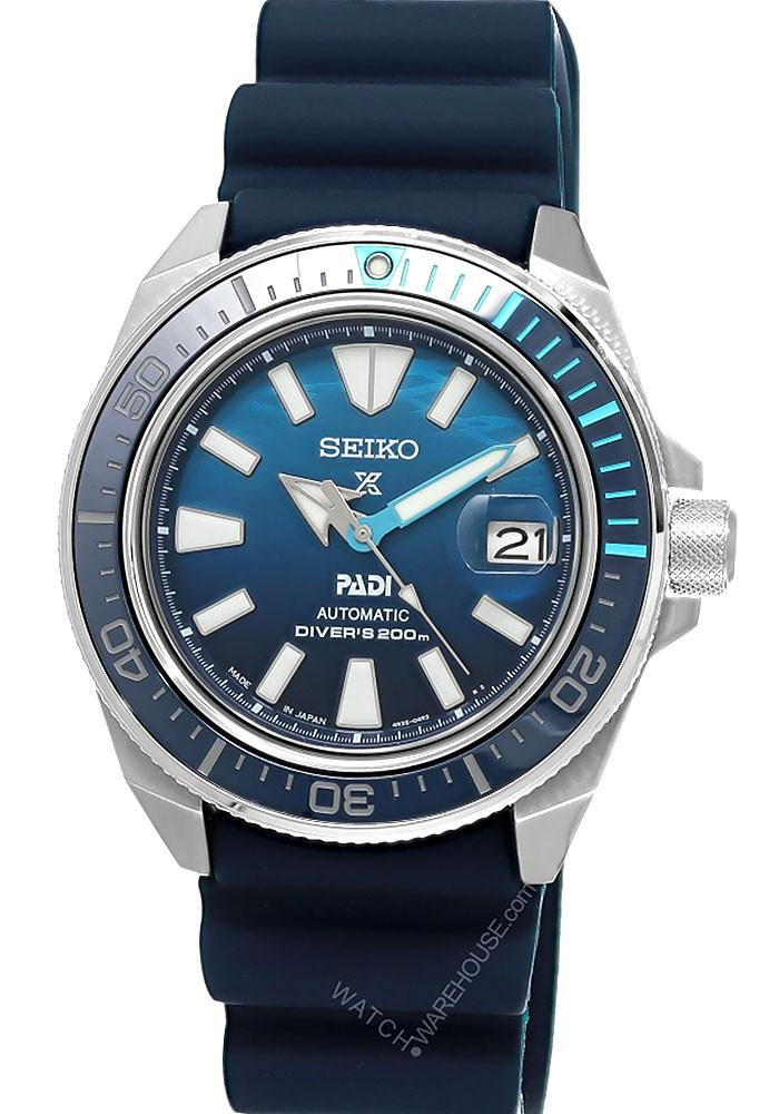 SEIKO Prospex PADI Automatic 43.8MM Diver's Blue Dial Silicone Strap ...