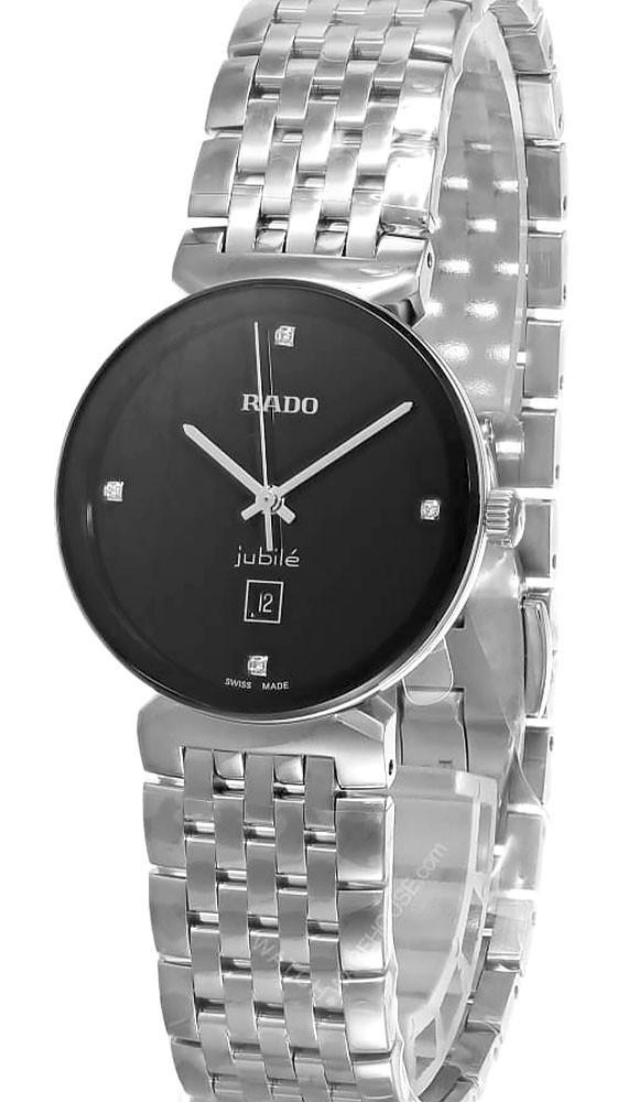 RADO Florence Quartz SS 30MM 3 Diamond Black Dial Women's Watch ...