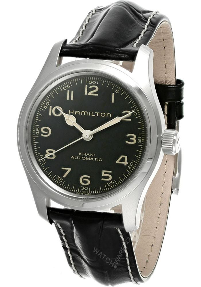 HAMILTON Khaki Field Murph Automatic 42MM Black Leather Men's Watch Set ...