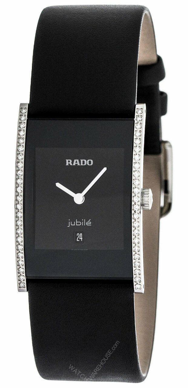 RADO Integral Jubile BLK Leather Unisex Watch R20758155 / R20.758.15.5 ...