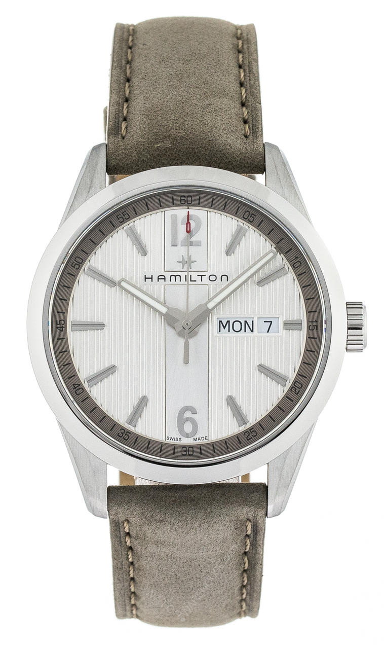 HAMILTON Broadway Day Date 40MM Quartz SS Silver Dial Watch H43311915 ...