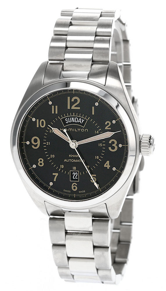 HAMILTON Khaki Field Day Date AUTO Black Dial Men's Watch H70505933 ...