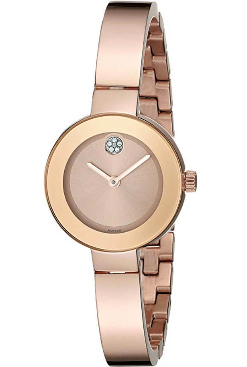 MOVADO Bold 25MM Rose Sunray Dial Rose Gold-Tone Women's Watch 3600286 ...