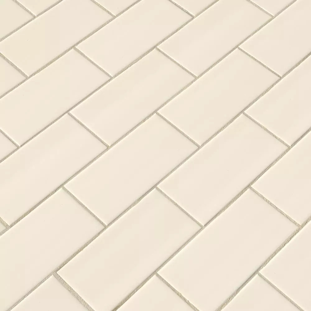 MS International Ceramic Series: 3x6 Almond Glossy Subway Wall Tile ...