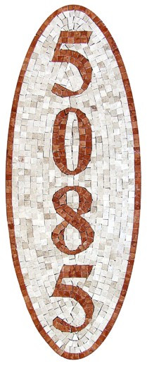 PRODUCTS - HOME & GARDEN - MARBLE MOSAIC HOUSE NUMBERS - MosaicMosaic.com