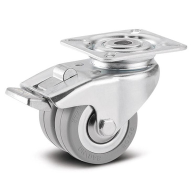 AL-57585PG | 2" SWIVEL CASTER W/ BRAKE TOP PLATE, RUBBER - ALCO Sales ...