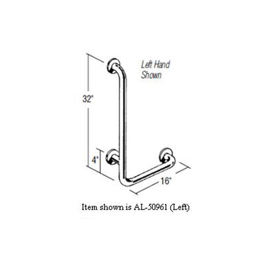AL-50960 | HORIZONTAL/VERTICAL GRAB BAR / 12" X 24" - ALCO Sales ...
