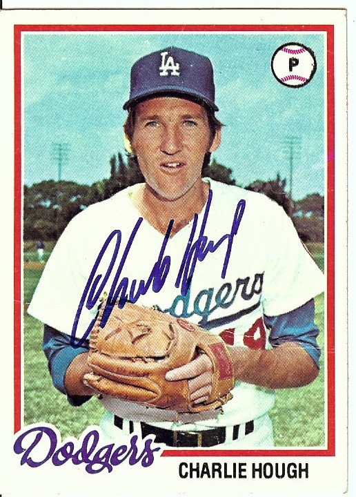 Charlie Hough Signed Autographed Baseball Card 1978 Topps Dodgers ...