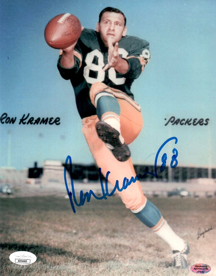 Ron Kramer Signed Autographed 8X10 Photo Packers Vintage Catch JSA COA ...