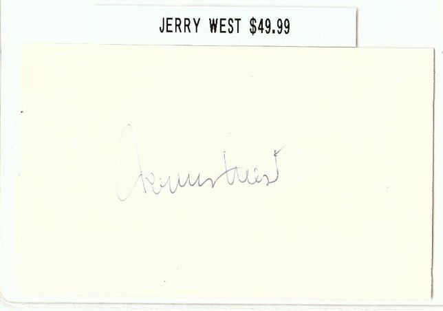Jerry West Signed Index Card Auto Autograph Lakers A - Cardboard Legends