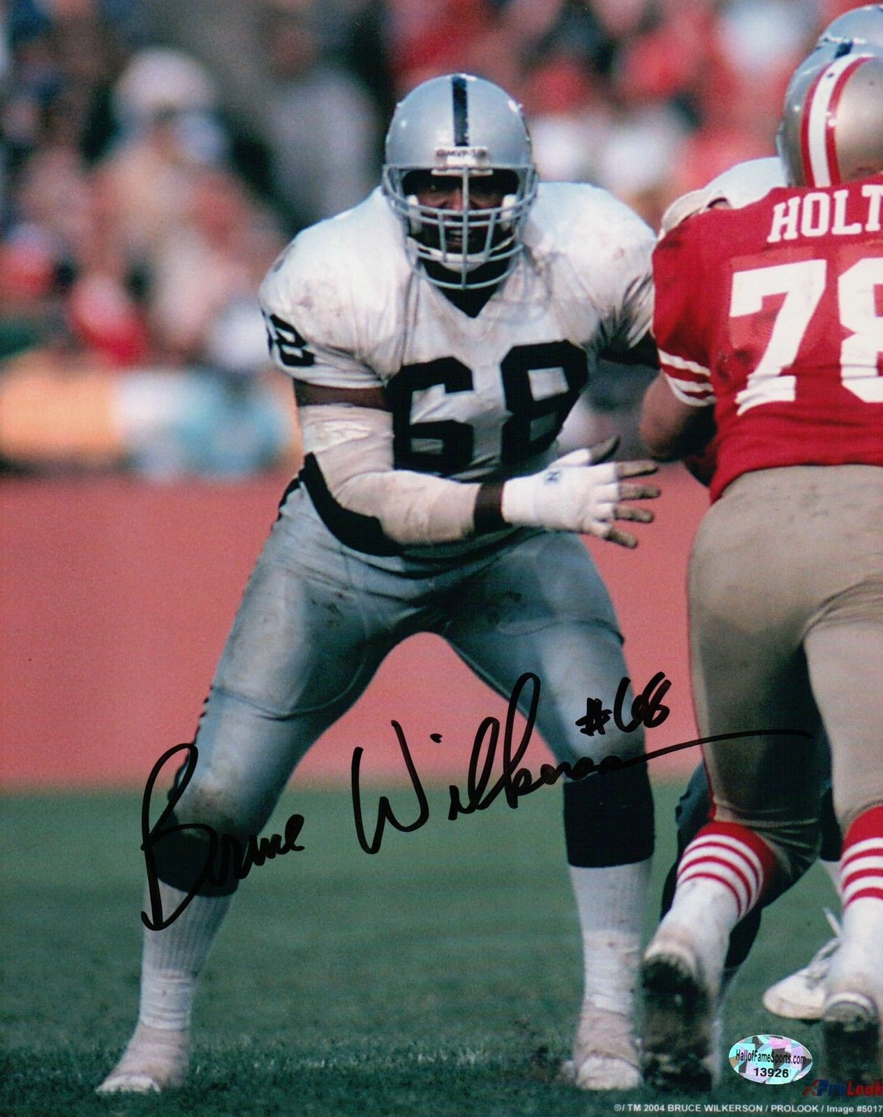 Bruce Wilkerson Signed 8X10 Photo Autograph Raiders vs. 49ers Auto w ...