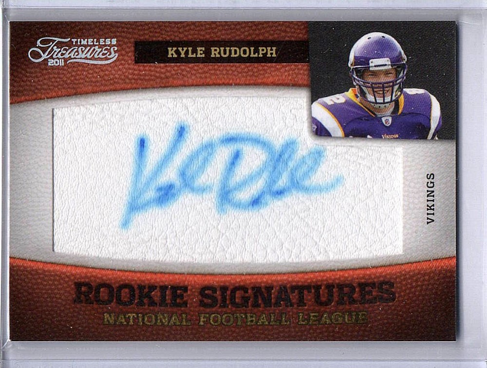 Kyle Rudolph 2011 Timeless Treasures Rookie Signatures Auto Vikings ...