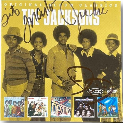 The Jacksons Autographed CD Cover Tito Jackson Jermaine Jackson +2 W ...