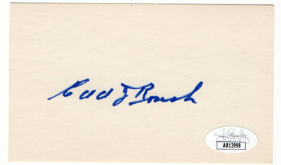 Edd Roush Signed Autographed Index Card Reds HOF Legend JSA AR12998 ...