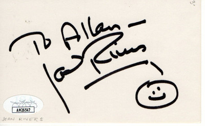 Joan Rivers Signed Autographed Index Card Comedian Talk Show Host JSA ...